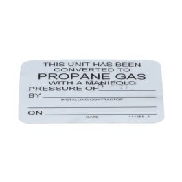 Convotherm 111585 Gas Conversion Label Natural To Propane | PartsFe